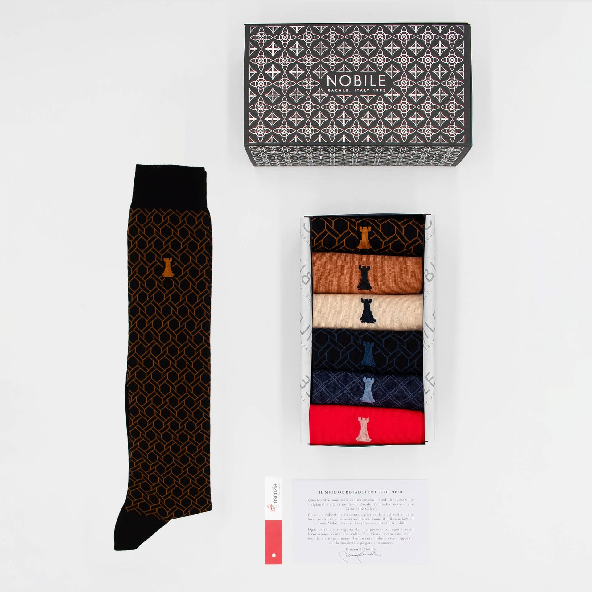 The Great Gatsby Box of 6 knee high socks - Mixed designs – Nobile Italy