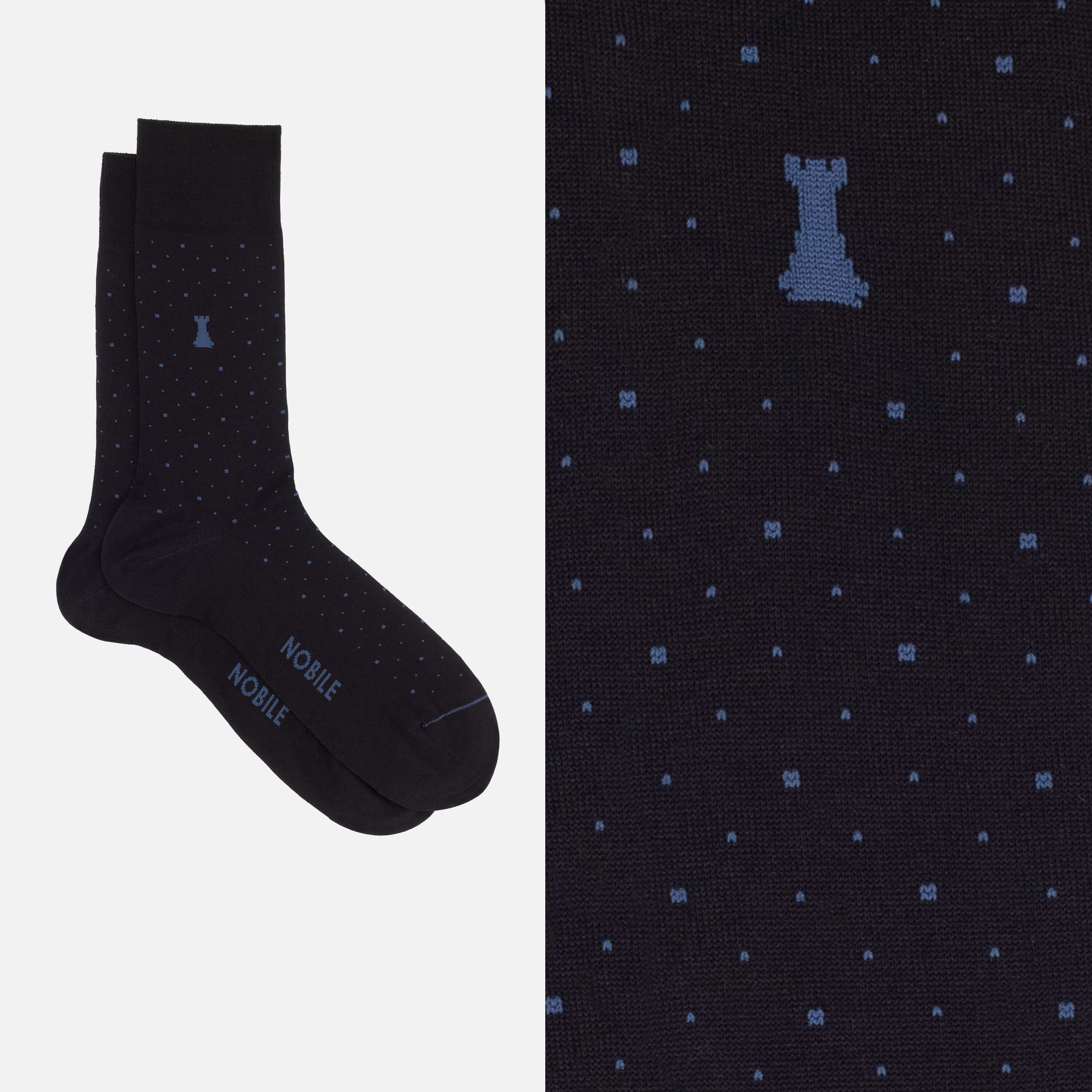 Louis XIV - Black crew socks with dots – Nobile Italy