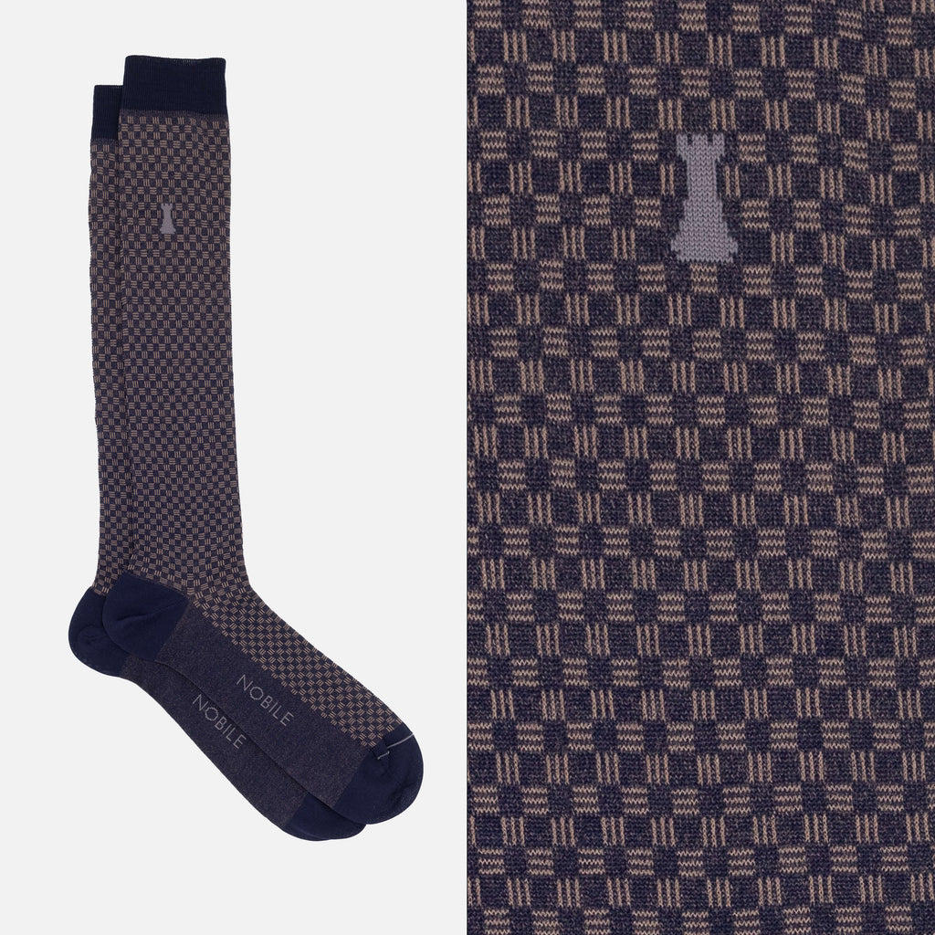 Bernini - Knee high socks with geometric lines – Nobile Italy
