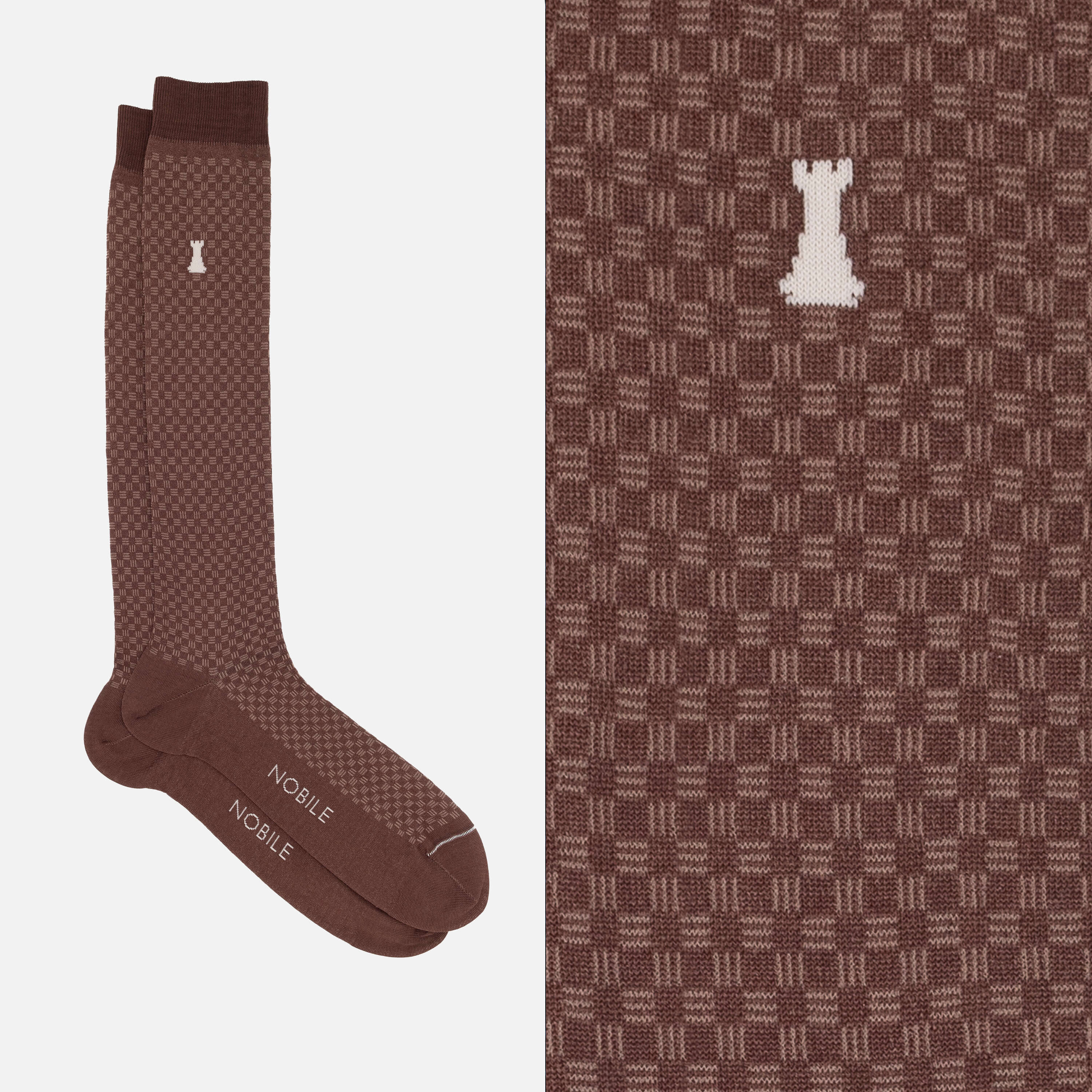 Bernini - Knee high socks with geometric lines – Nobile Italy