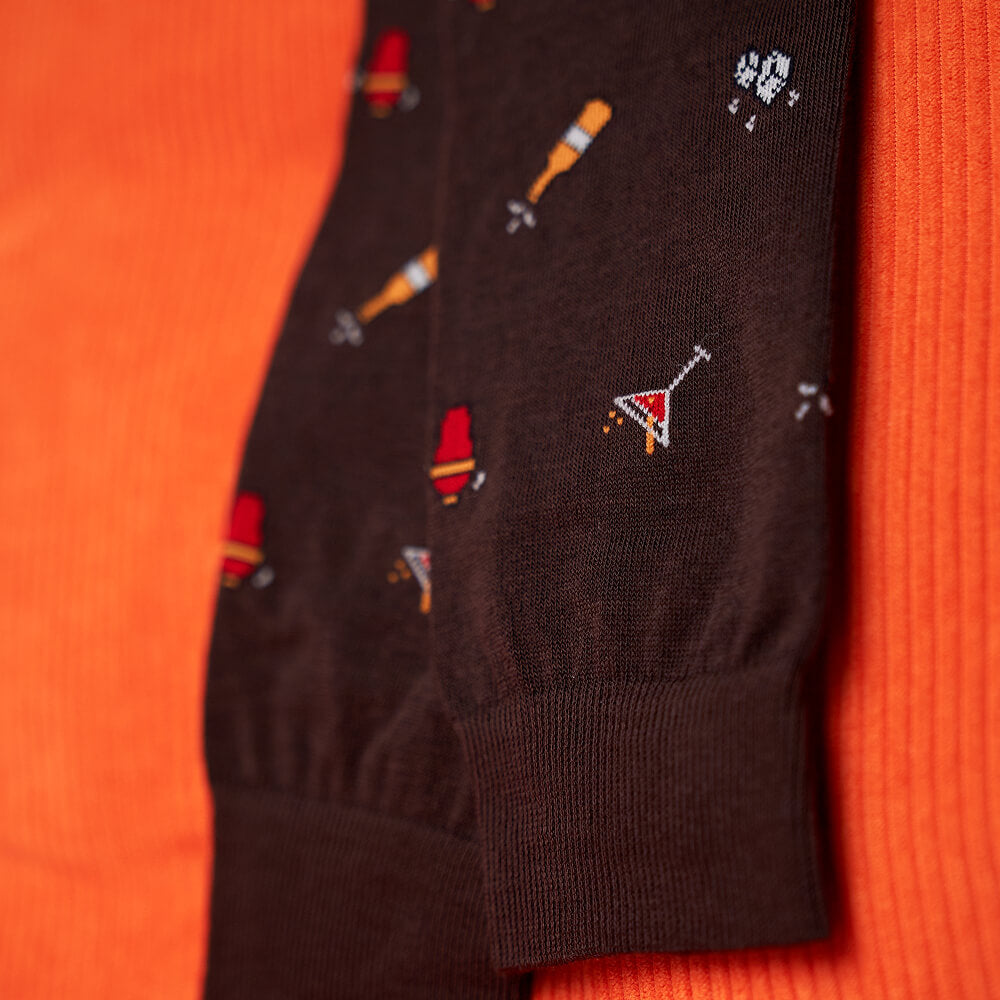 Martini – Knee-High Socks in soft Makò cotton with pattern – Nobile Italy