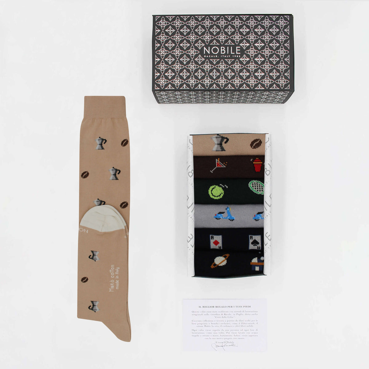 Signature Patterns – 6-Pair Box of Knee-High Socks in Makò Cotton ...